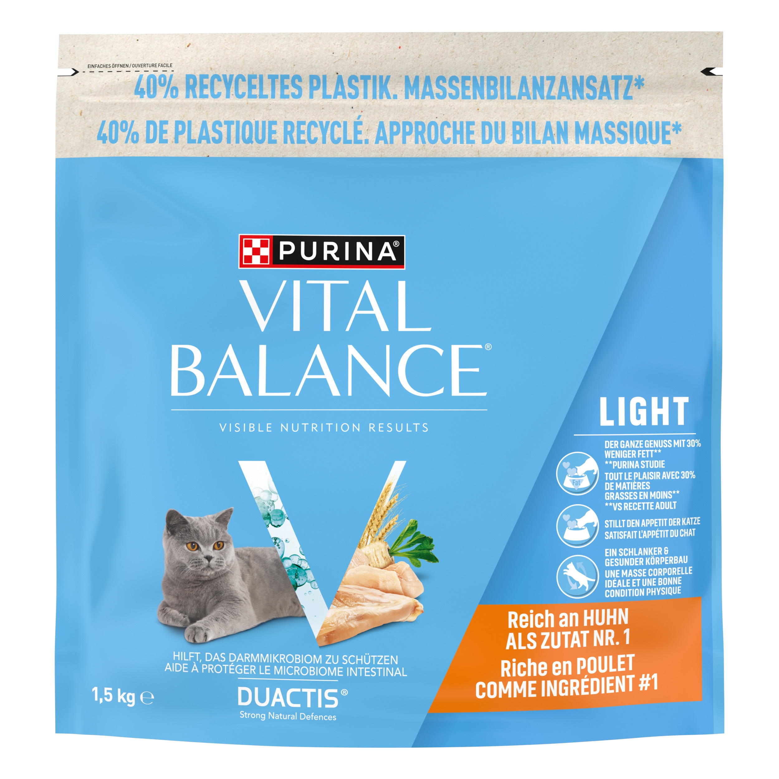 Croquettes PURINA VITAL BALANCE Light au poulet 1.5kg | Purina